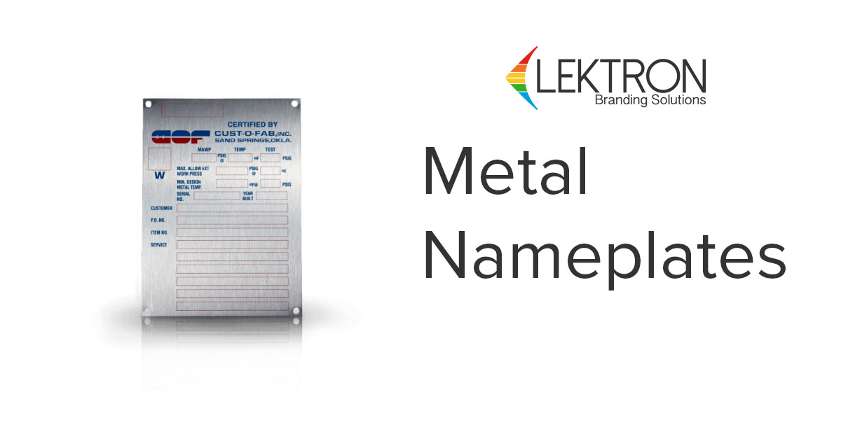 Custom Industrial Nameplates, Metal Nameplates | Lektron