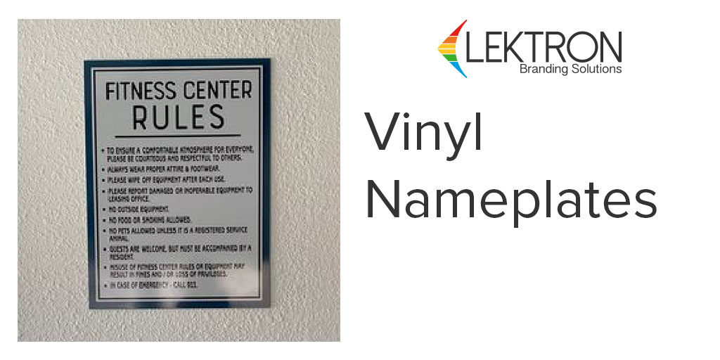 Custom Vinyl Industrial Nameplates | Lektron